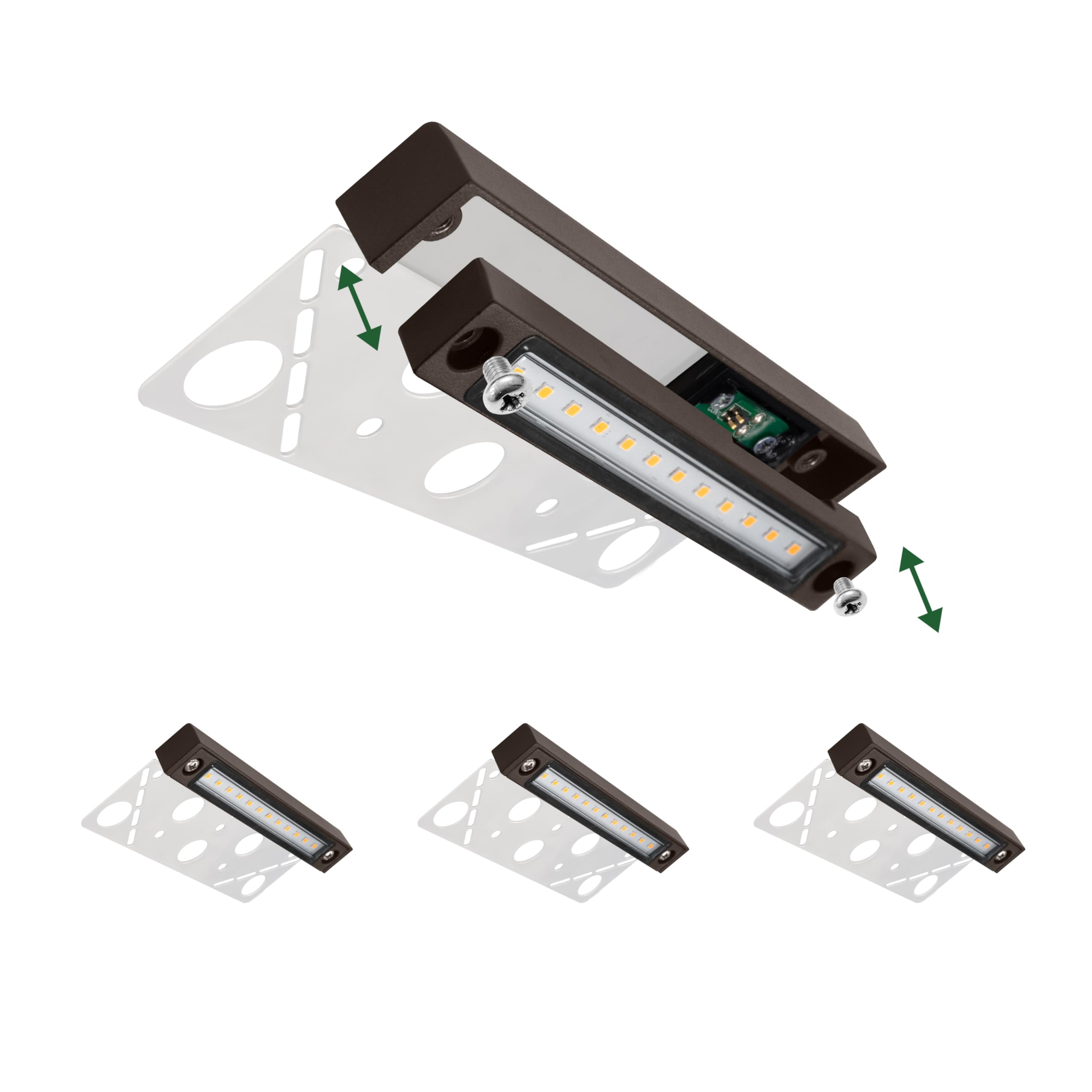 Snapklik.com : 4-Pack Replaceable 6.8" LED Hardscape Lights, Low Voltage Retaining Wall Light ...