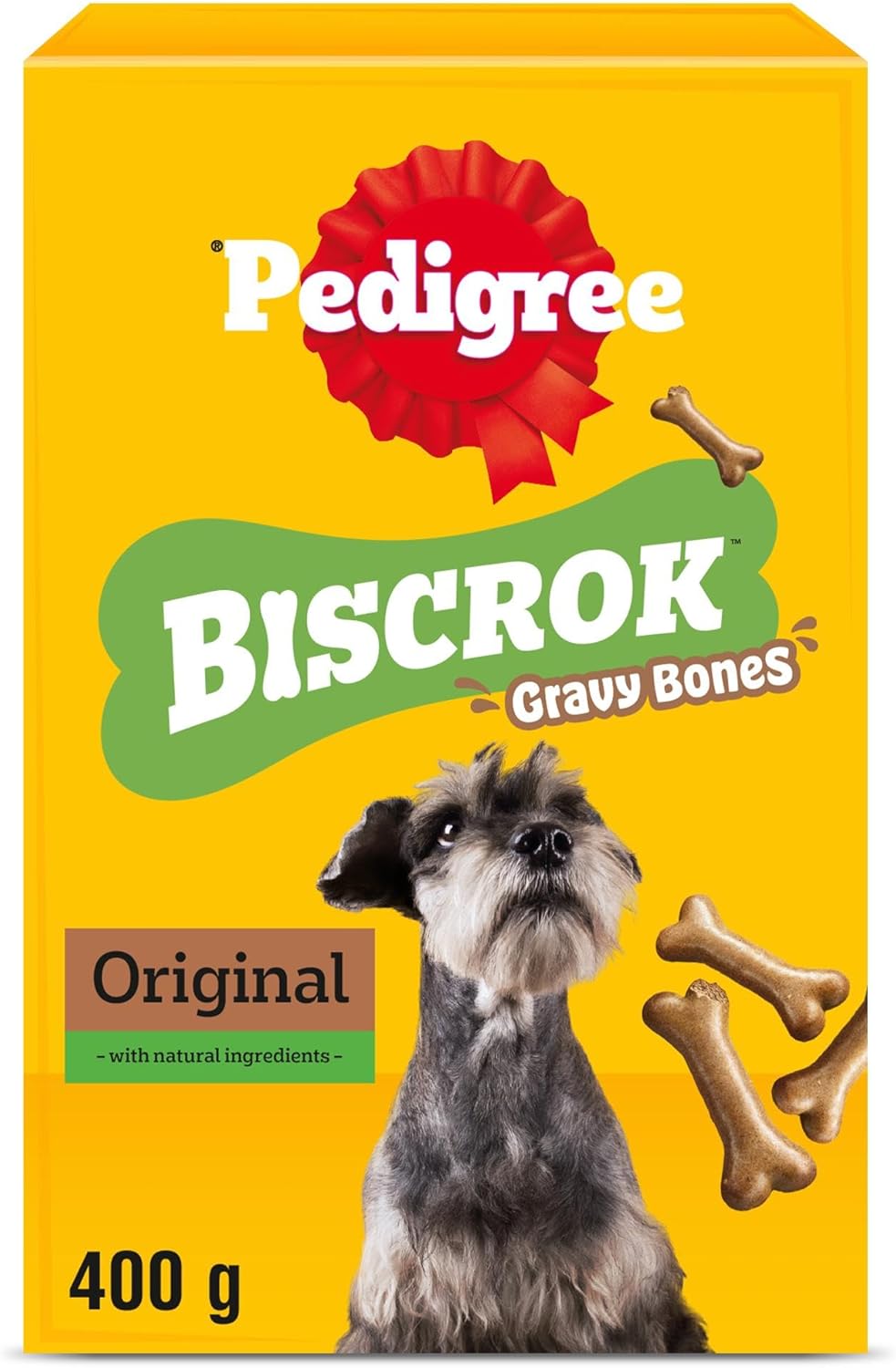 PEDIGREE BISCROK Gravy Bones Adult Dog Treats Original Biscuits 12 x ...