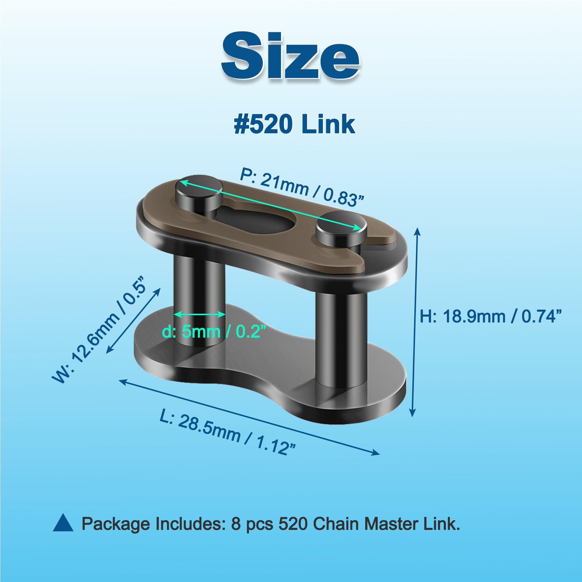 Snapklik.com : 8 Pack #520 Chain Master Link Replacement Heavy Duty ...