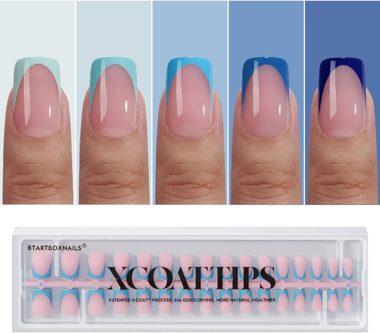 Amazon.com: BTArtboxnails French Tip Press on Nails - Fake Nails Brown ...