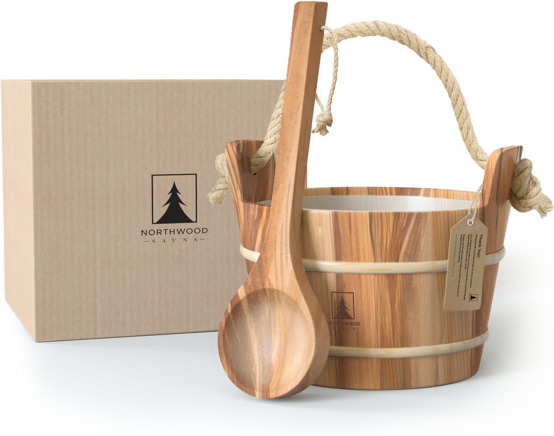 Amazon.com: Navaris Wooden Sauna Bucket with Ladle - Essential Spa ...