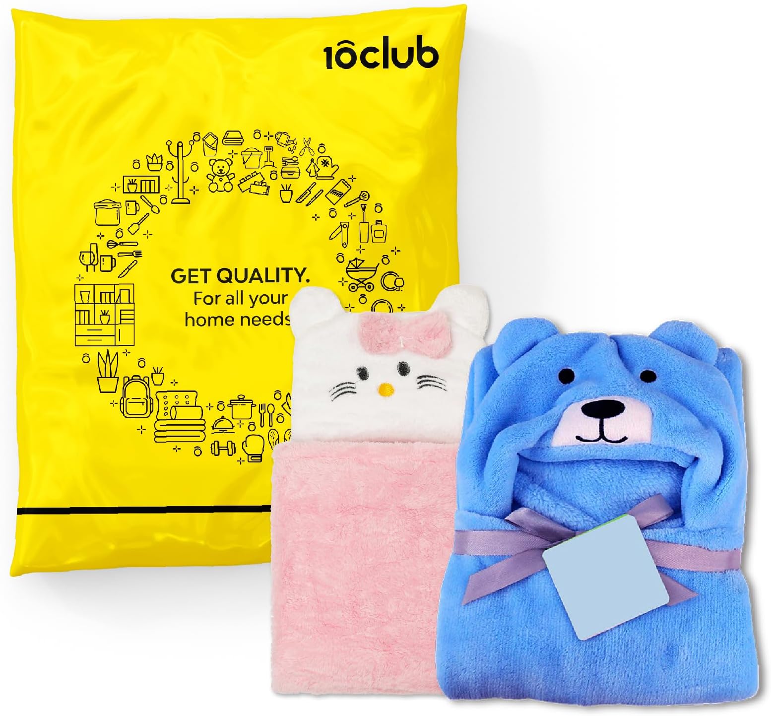 MY NEWBORN by 10 CLUB 3-in-1 Hooded Baby Blanket Wrapper with Velcro ...