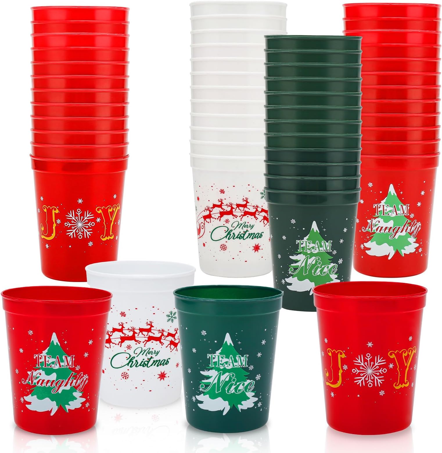 Amazon.com: mishunyus 24 Pcs Christmas Party Cups,Glowing Christmas ...