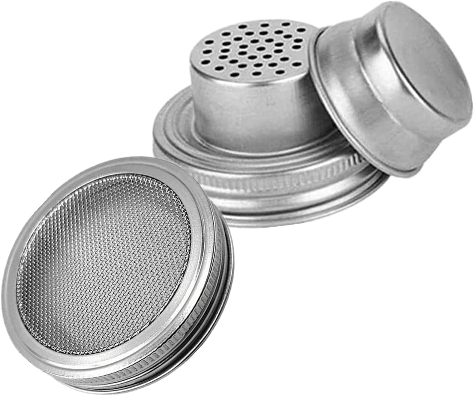 Amazon.com: 2 Pack Stainless Steel Mason Jar Shaker Lids with Silicone ...