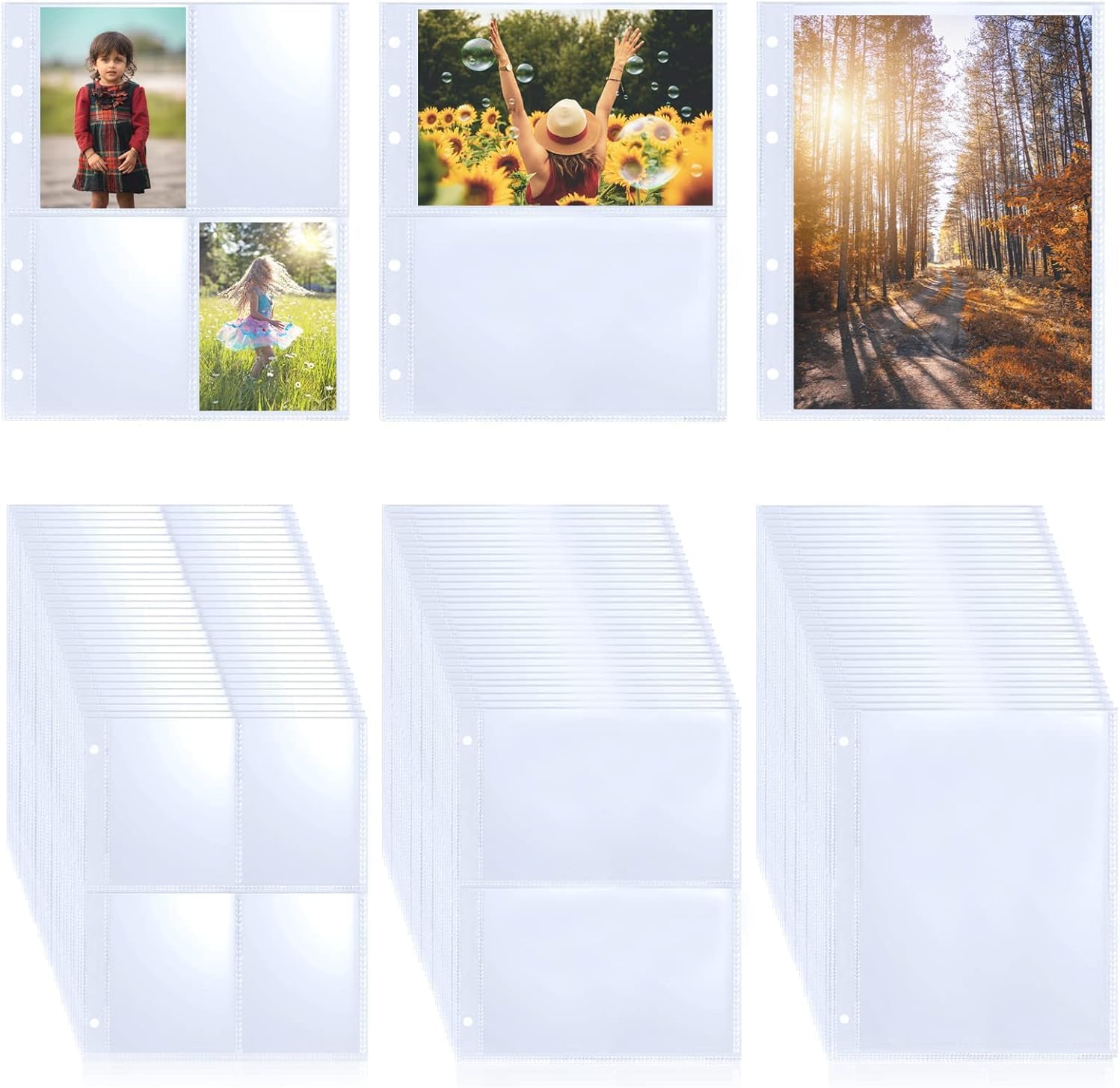 90 Pcs Photo Pockets for 6 Ring Binder Albums, A5 Size Cash Envelopes ...
