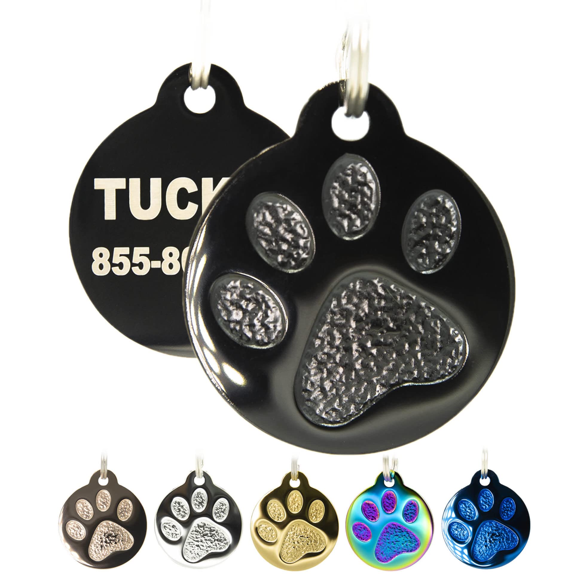 Amazon.com: Engraved Pet Tag for Dogs and Cats - Personalized Front ...