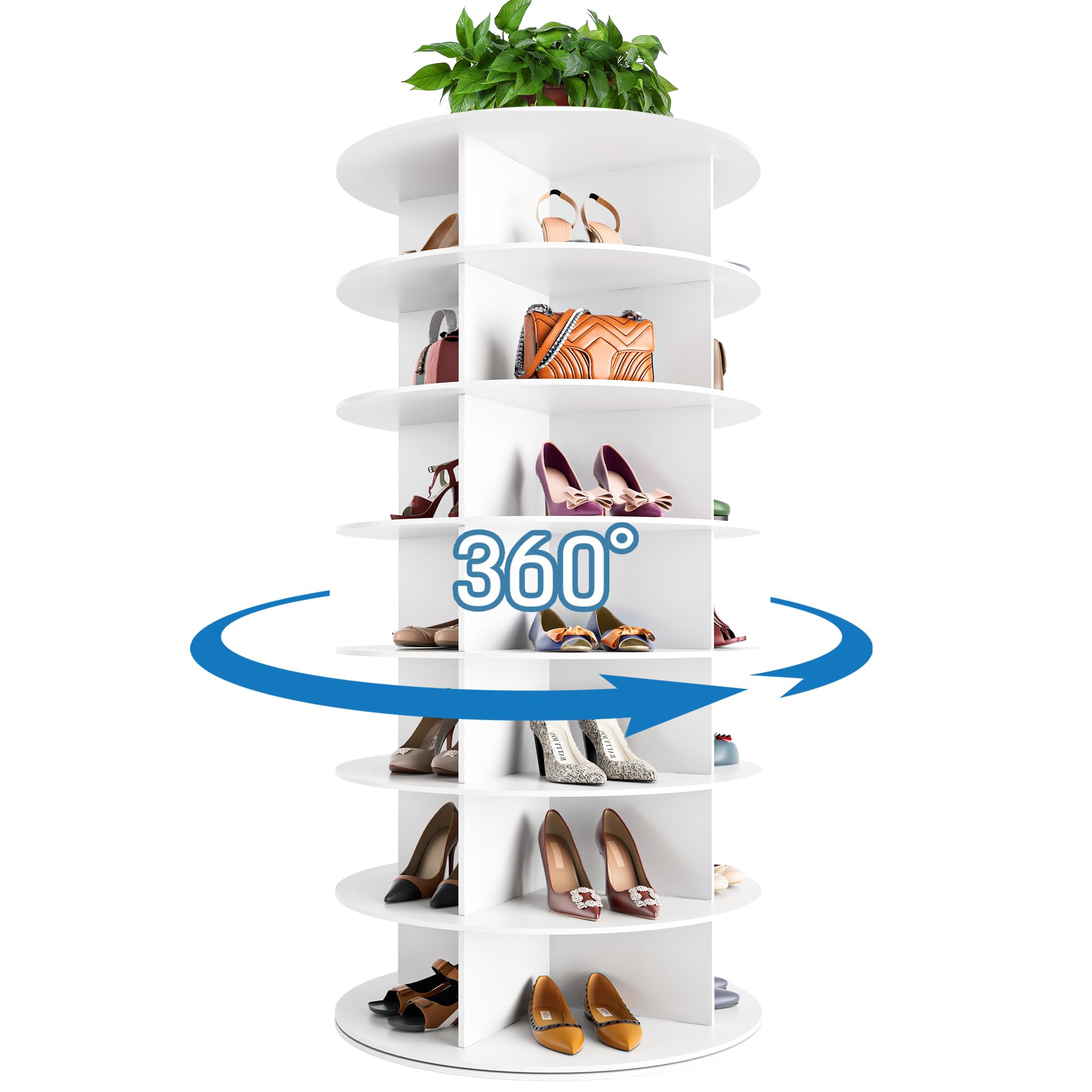 Amazon.com: Decomax 7-Tier Rotating Shoe Rack Tower - 360° Free ...