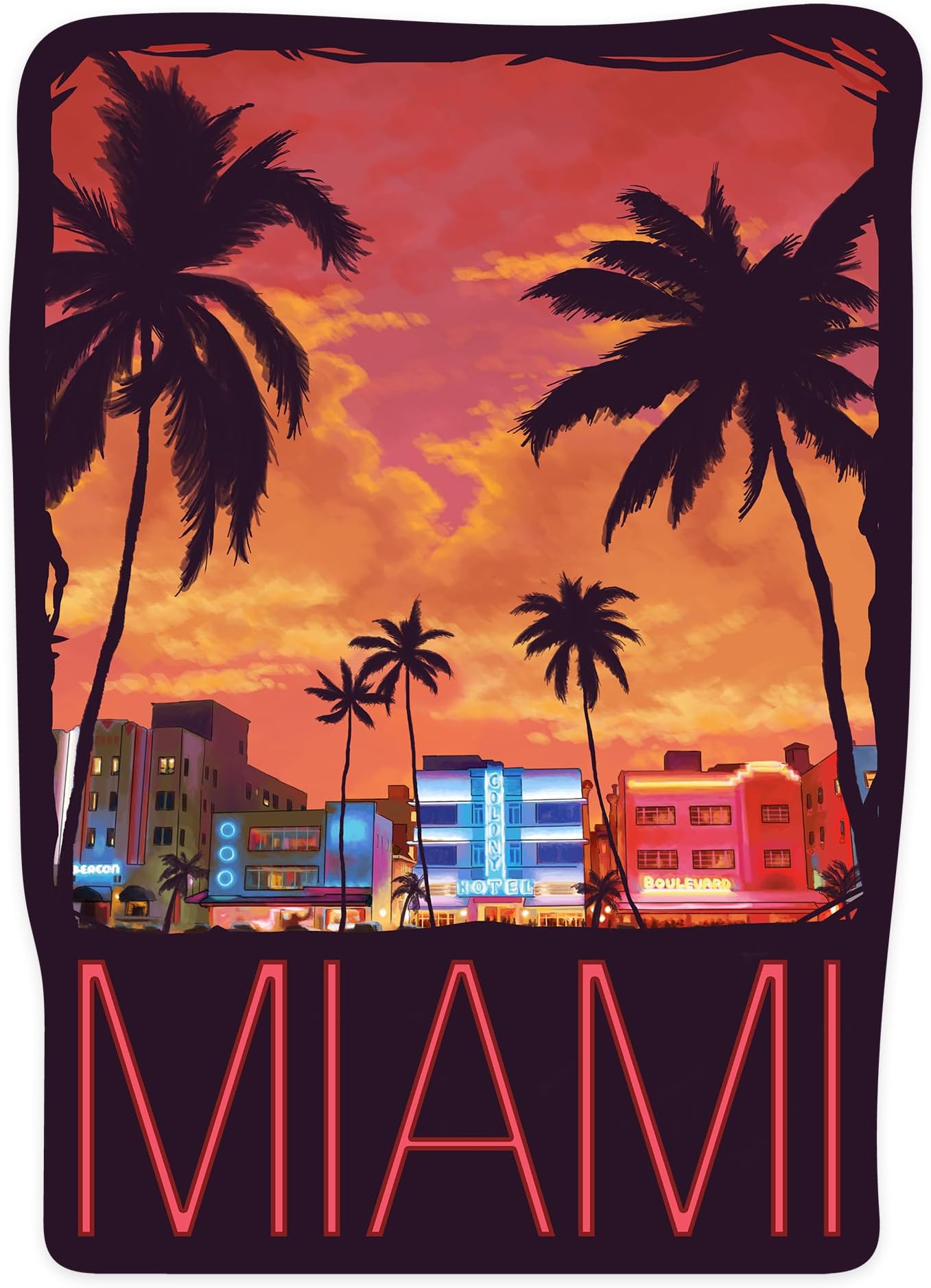 Amazon.com: Miami Bumper Sticker Window Vinyl Decal 5" : Automotive