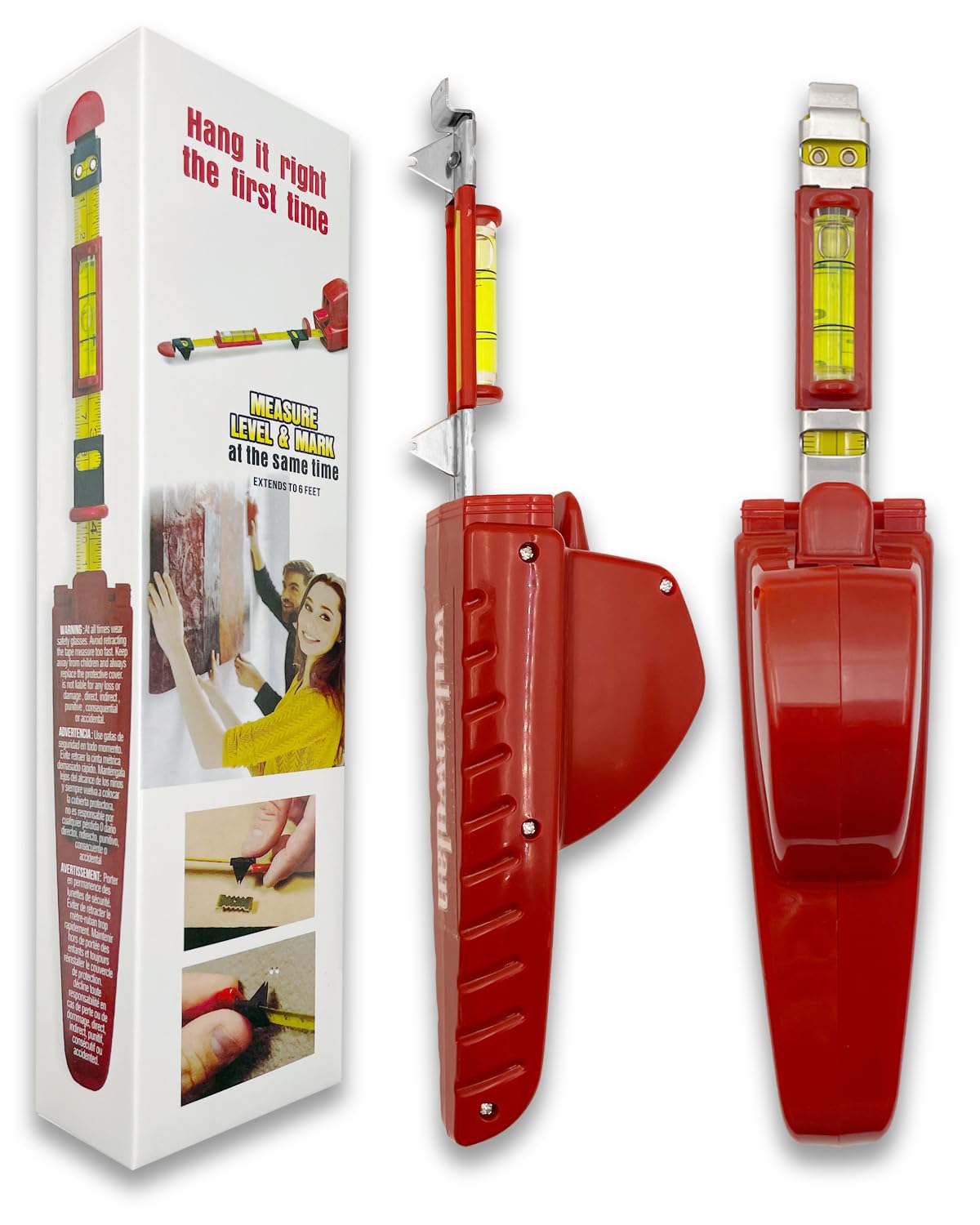 Picture Hanging Tool with Level, All-in-One Picture Hanging Level ...