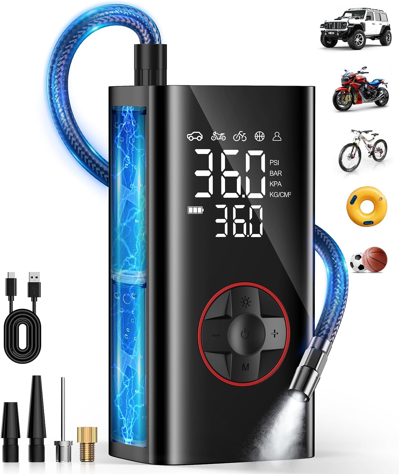 Amazon.com: Tire Inflator Portable Air Compressor, 150PSI Cordless Air ...