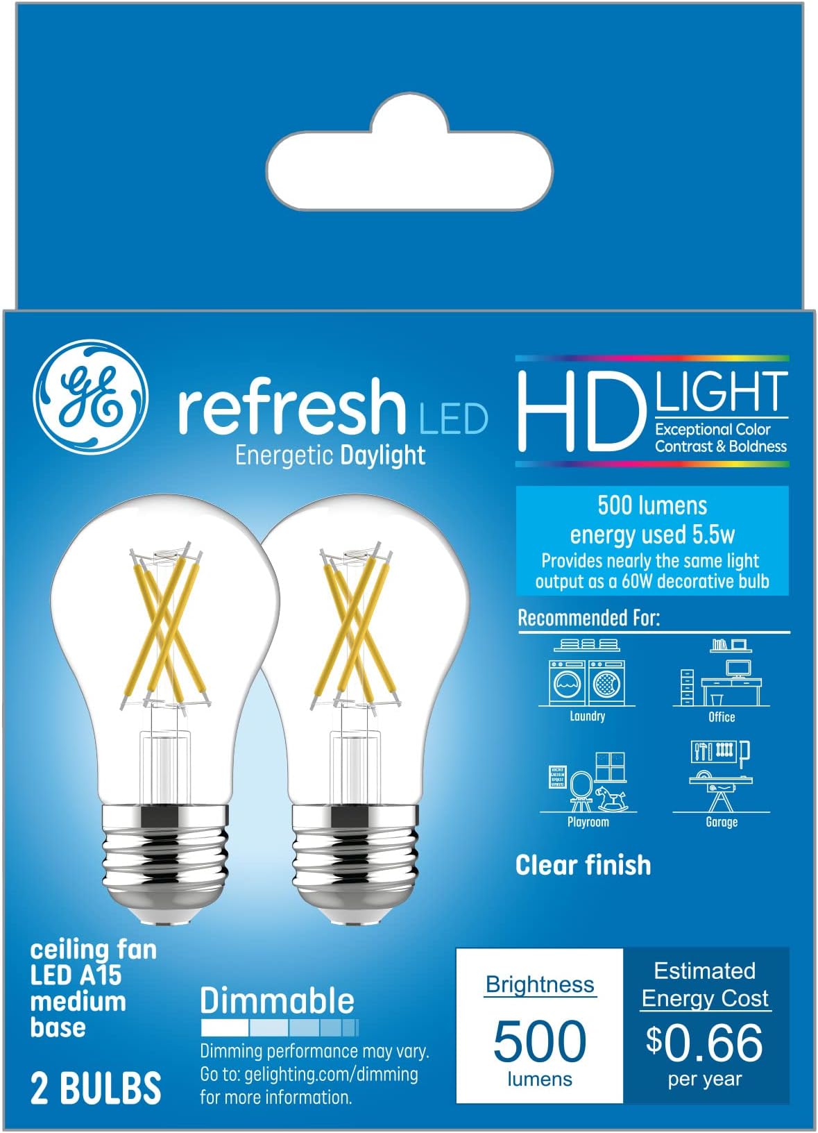 GE Refresh 60-Watt EQ A19 Daylight Dimmable LED Light Bulb (8-Pack ...
