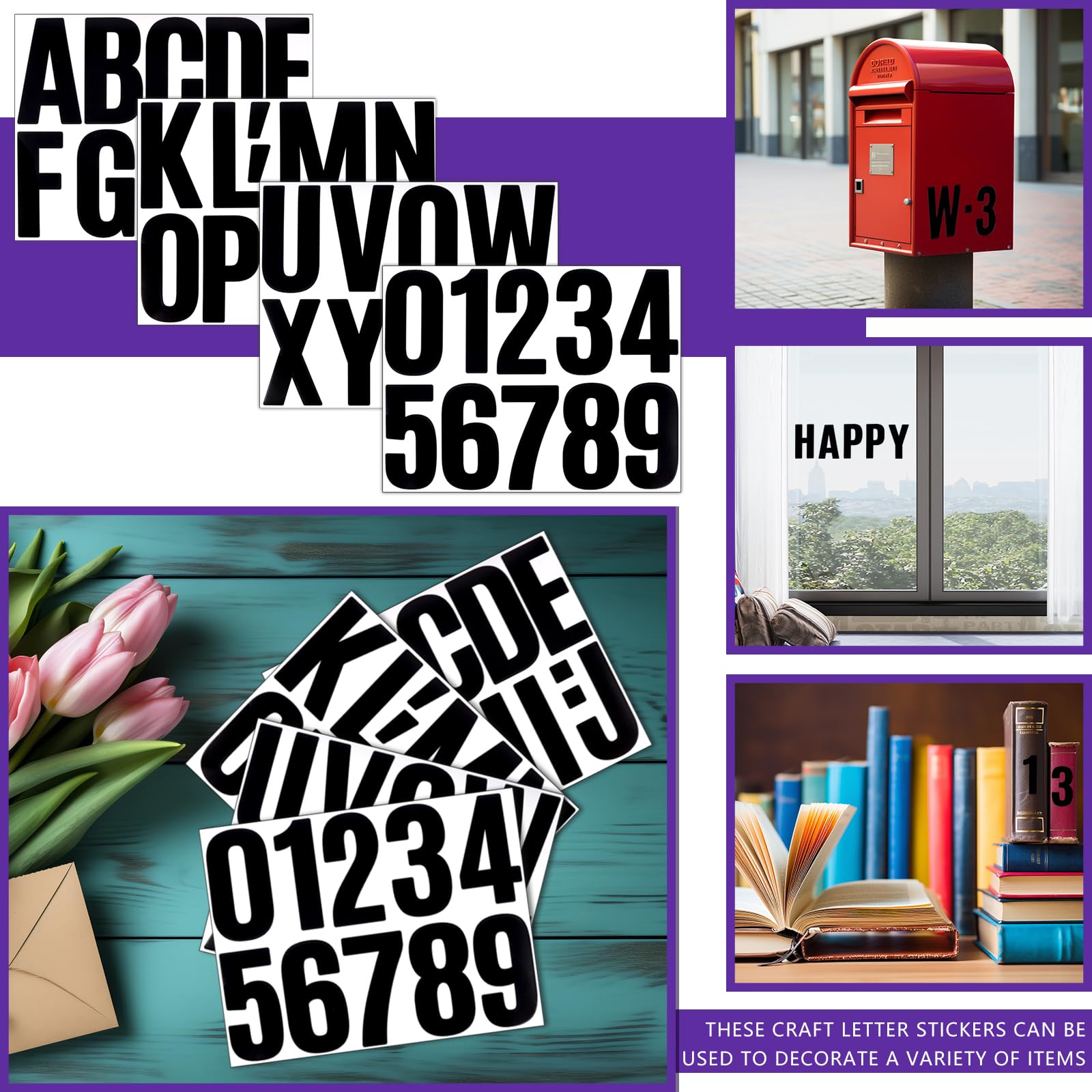 Snapklik.com : 18 Sheets Large Letter Numbers Stickers, 4 Inch ...