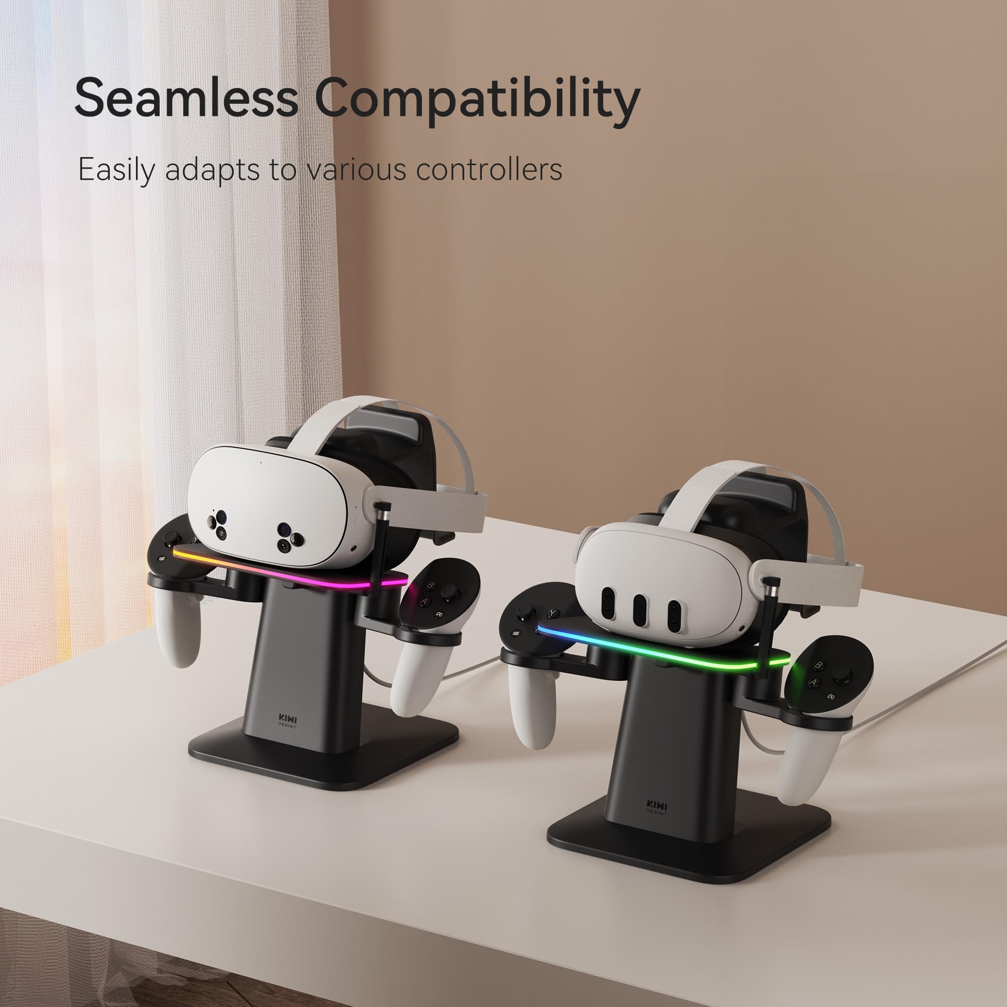 Snapklik.com : KIWI Design RGB Charging Dock For Meta Quest 3/Quest 3S ...