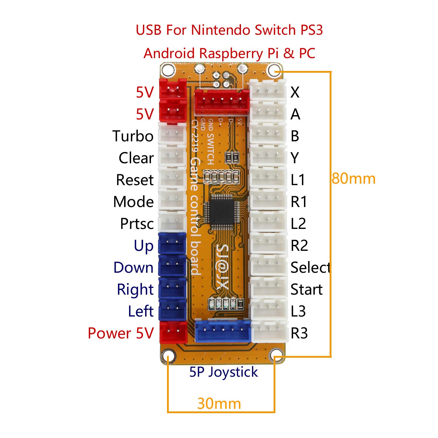 Snapklik.com : SJJX Arcade Game USB Encoder Zero Delay 2 Player Gamepad ...