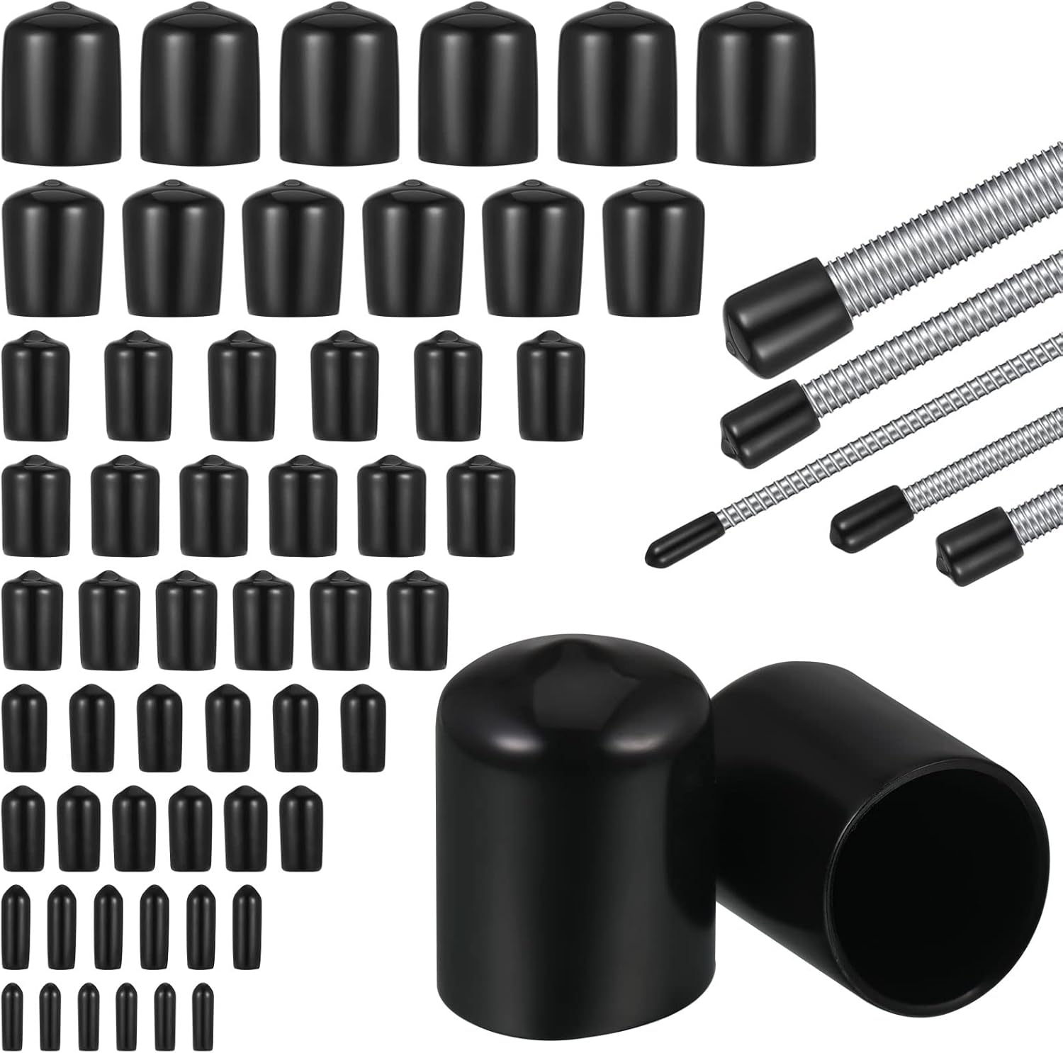 Black Round Rubber Covers for Screws, 156 Pieces Bolt Covers Bolt Caps ...