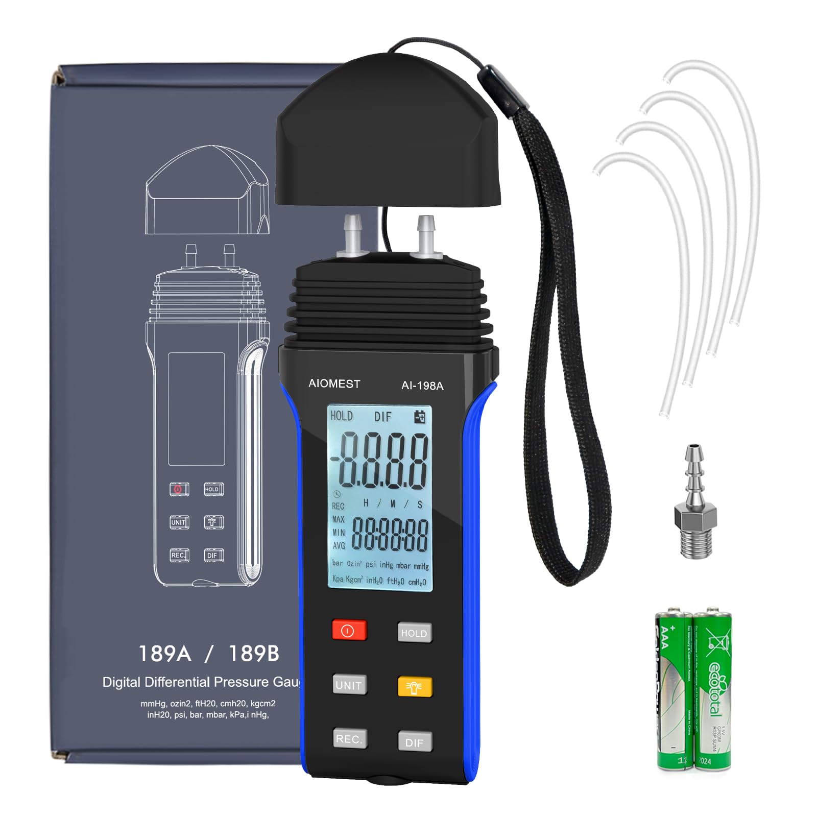 Snapklik.com : Manometer, Digital Manometer HVAC Gas Pressure Tester 2 ...