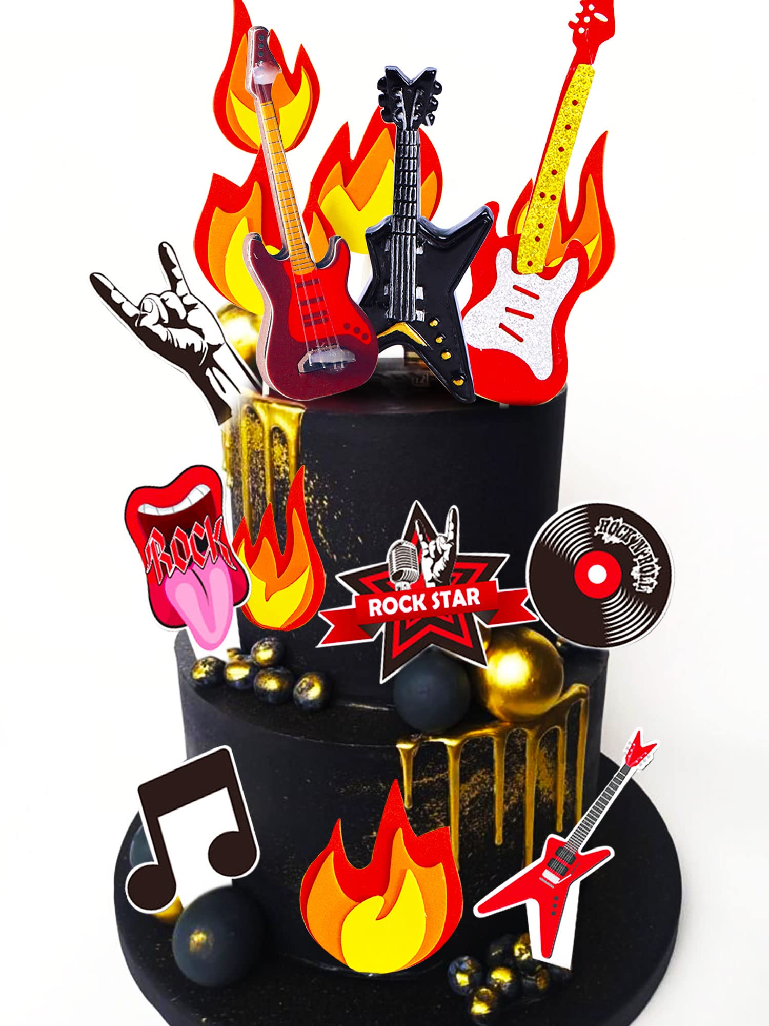 Snapklik.com : Rock Guitar Music Birthday Cake Toppers Electric Guitar ...