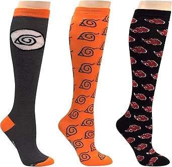 Everything Legwear Naruto Shippuden - Calcetines para cosplay (3 pares ...