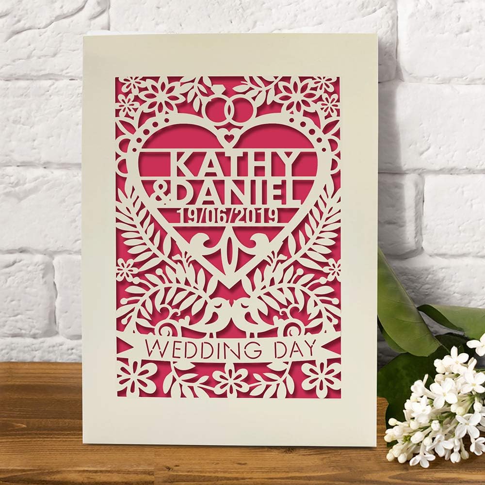 Personalised Wedding Card for Bride and Groom Laser Cut Greeting Cards ...