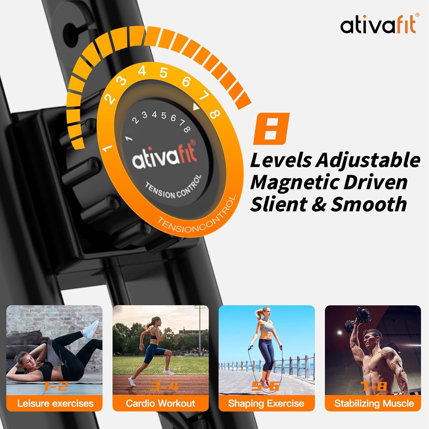 Snapklik.com : ATIVAFIT Exercise Bike Foldable Fitness Indoor Cycling ...