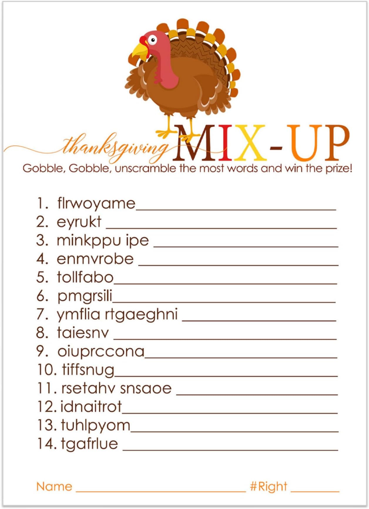 Amazon.com: GEGEWOO Pin The Hat on The Turkey Thanksgiving Party Game ...