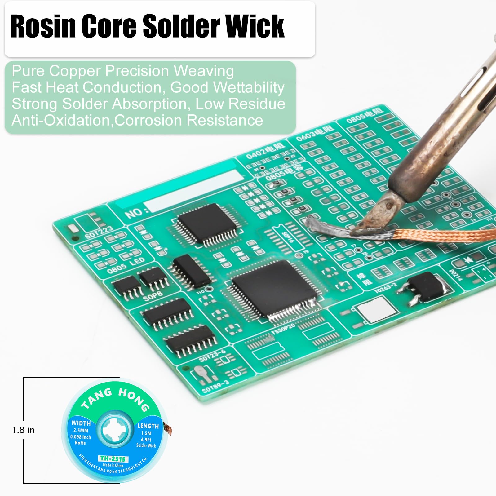 Snapklik.com : TANG HONG Rosin Flux Paste And Solder Wick Kit,2.47OZ ...