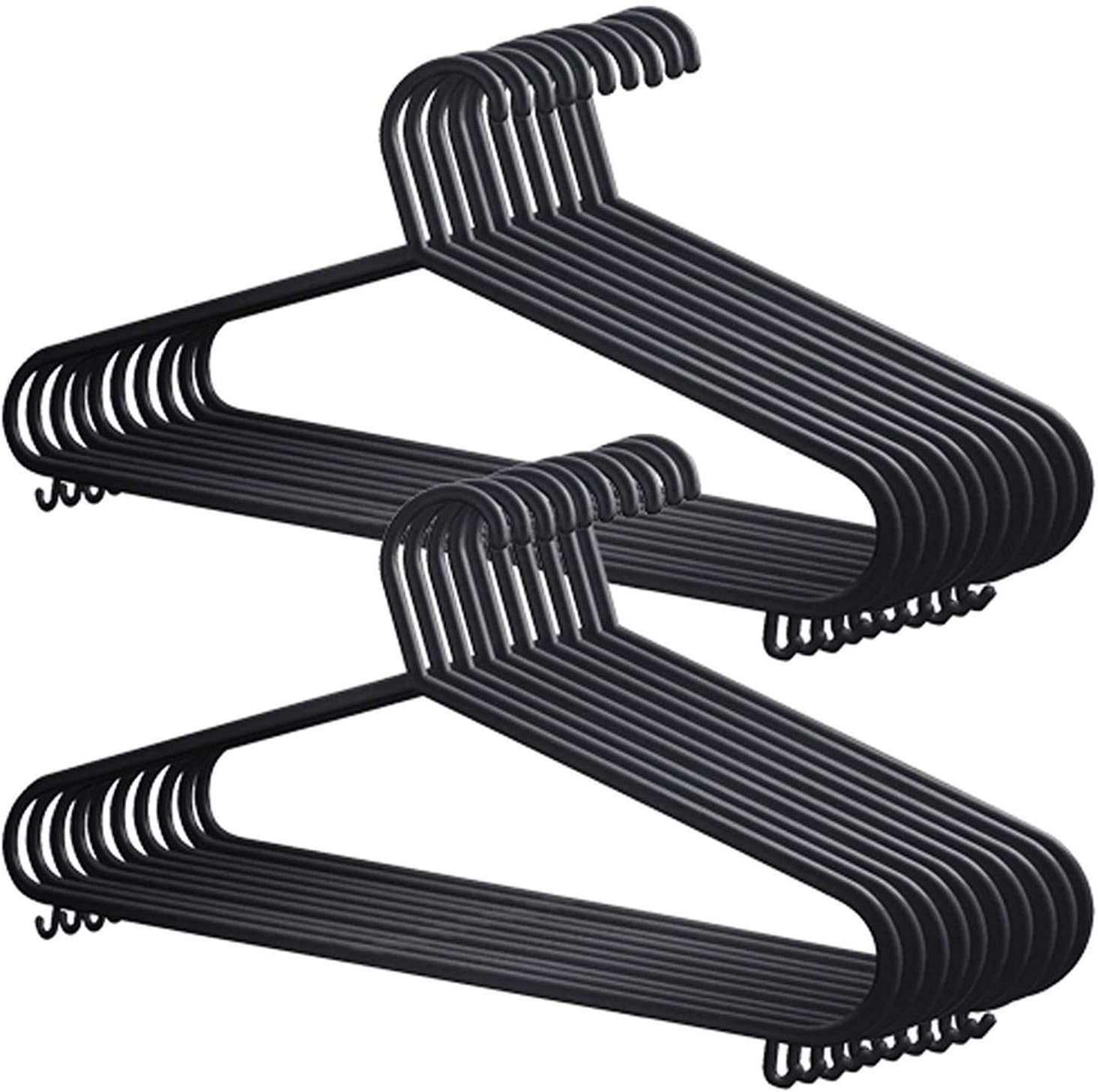 25 Pack Black Plastic Hangers Non-Slip and Sturdy Adults Unisex for All ...