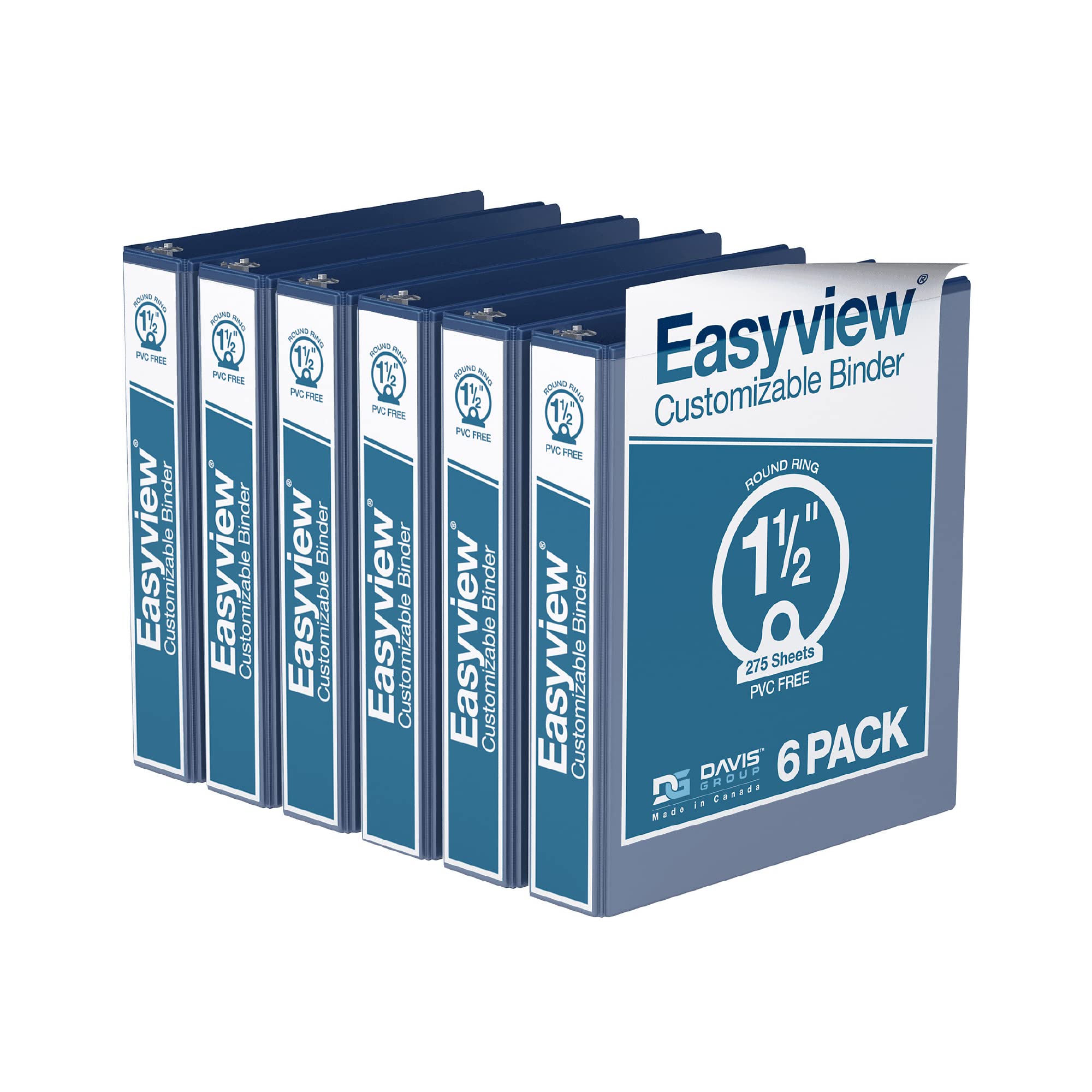 EasyView Premium 1.5-Inch Binders with Clear-View Covers, 3-Ring ...