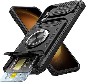 Amazon.com: Vofolen for Samsung Galaxy S23 Plus Case with Card Holder [Store 2 Cards] + 360 ...
