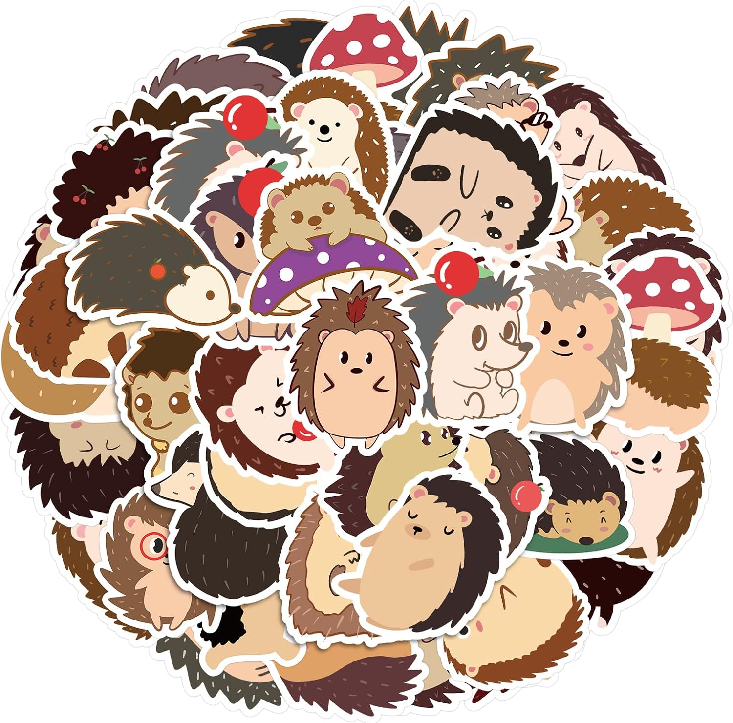 Amazon.com: 60Pcs Cute Hedgehog Stickers, Mabor Waterproof Vinyl ...