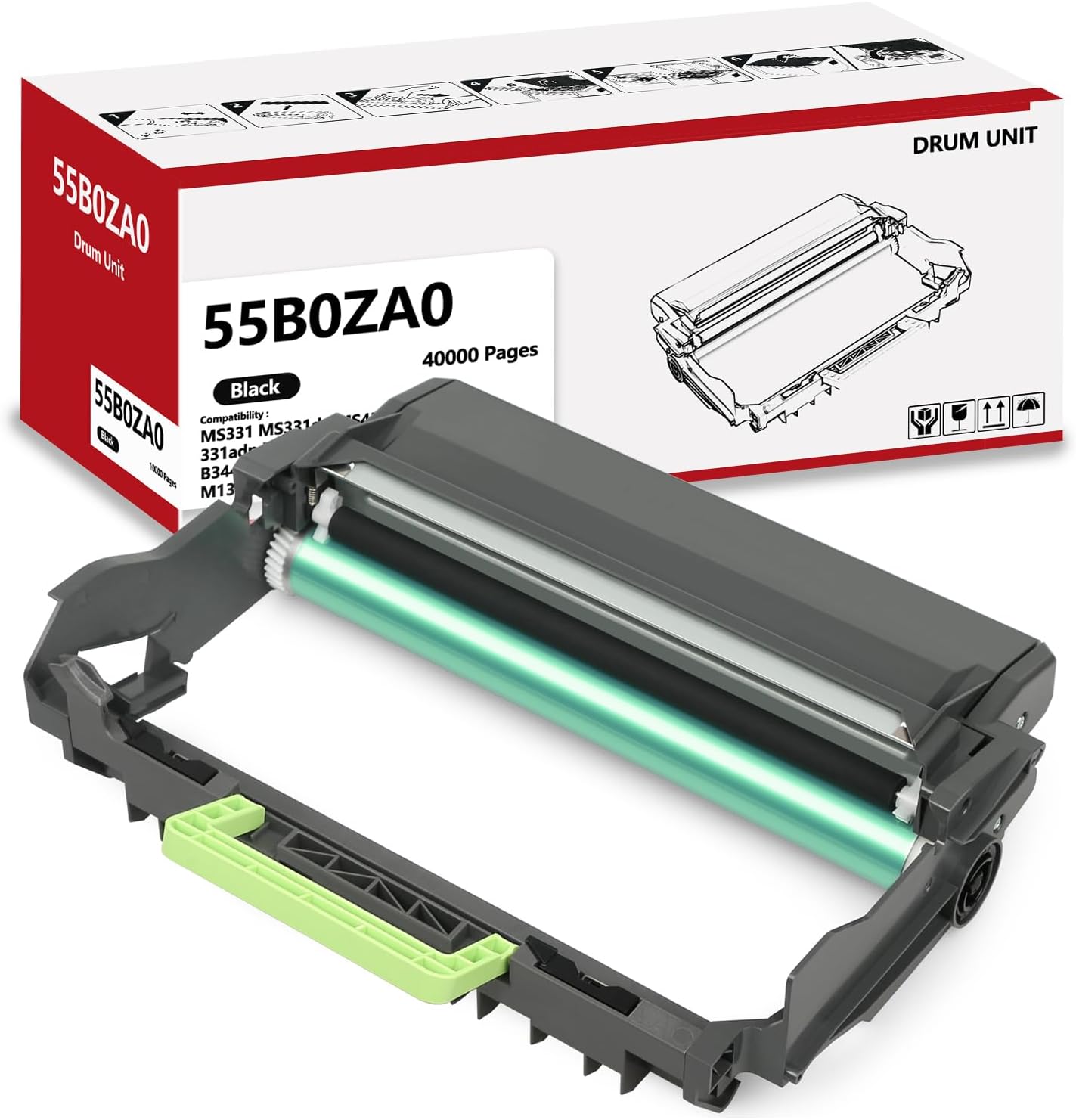 Amazon.com: 55B0ZA0 Black Imaging Unit Replacement for Lexmark 55B0ZA0 ...