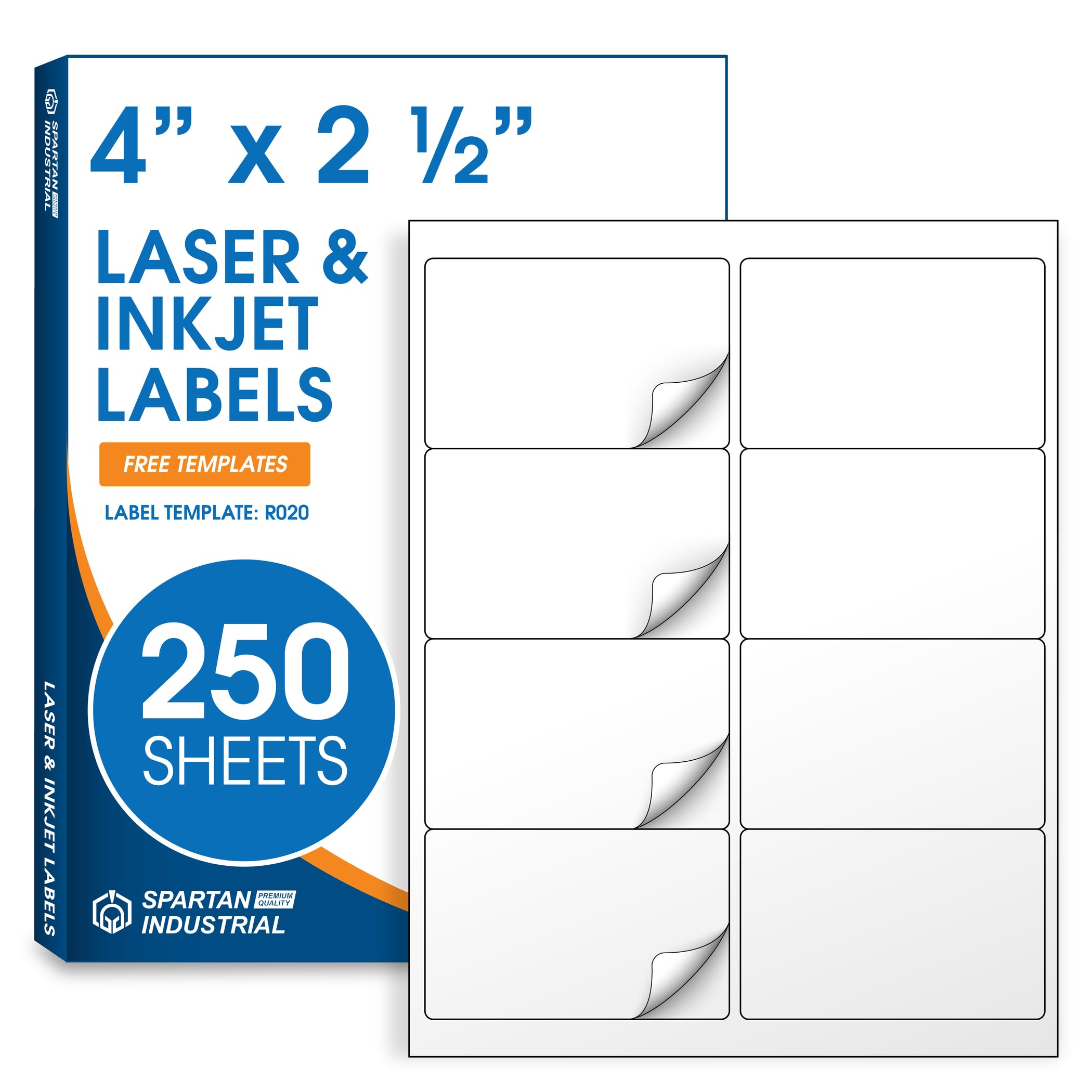 Spartan Industrial Printable Laser and Inkjet Labels - 4" X 2 1/2 ...