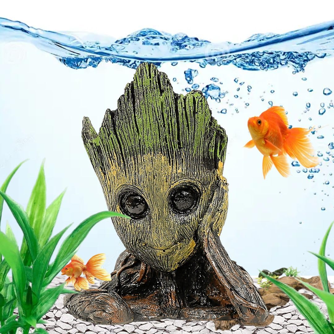 VAYINATO® Aquarium Groot Decoration Showpiece Items, 16cm x 13cm x 10cm ...