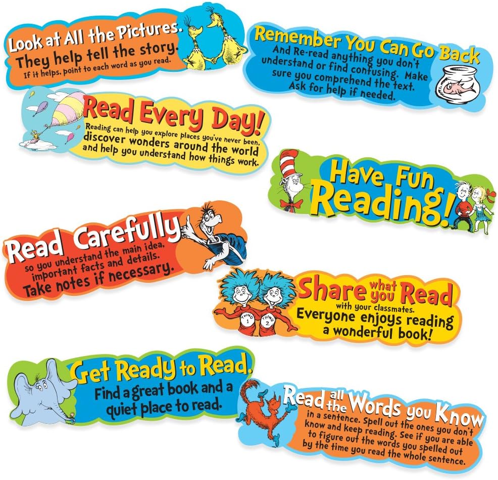Amazon.com : Eureka Dr. Seuss 'Read Every Day' Classroom Poster, 13'' W ...