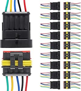 Amazon.com: AITRIP 10 PACK 5 Pin Way Electrical Wire Connector Male ...