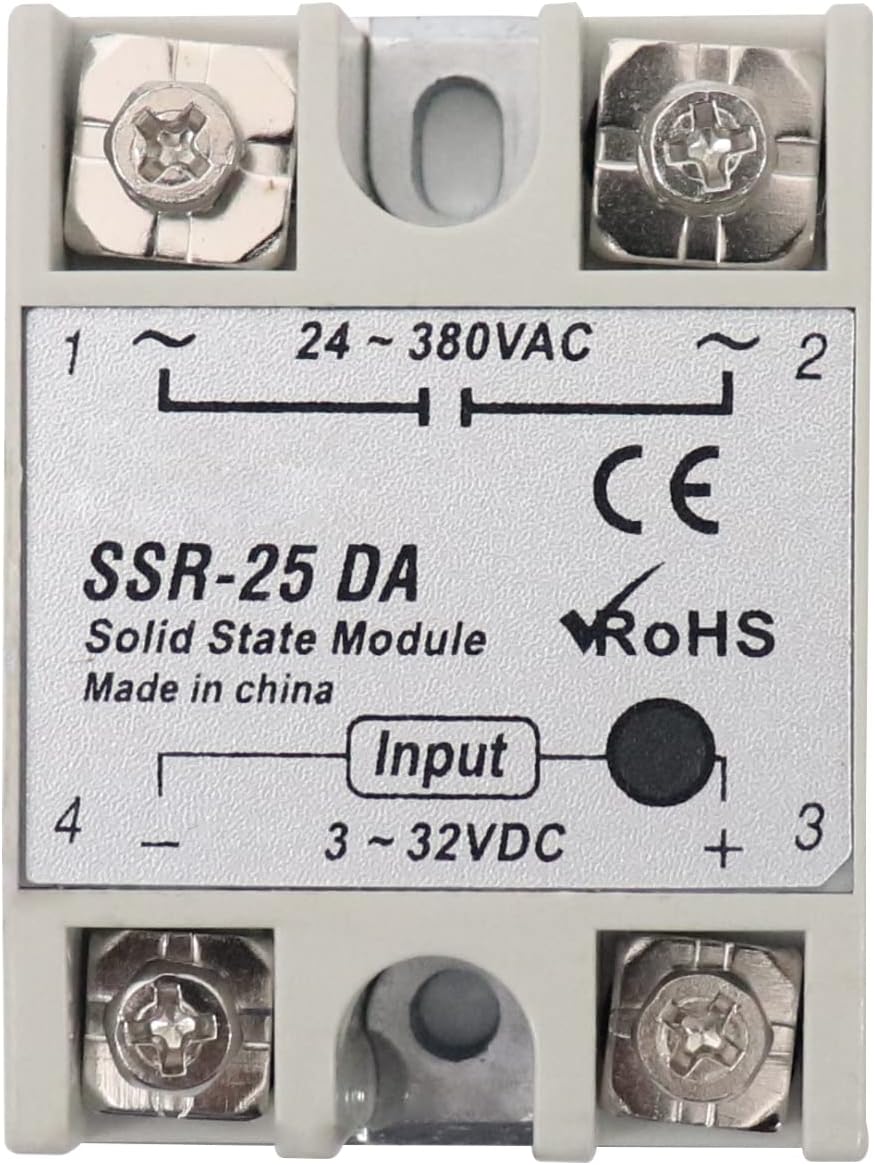Electronic Spices SSR-25DA 3V-32V DC to 24V-380V AC 25A Solid state ...