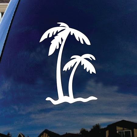 Amazon.com: SoCoolDesign Palm Tree Car Window Vinyl Decal Sticker 4 ...