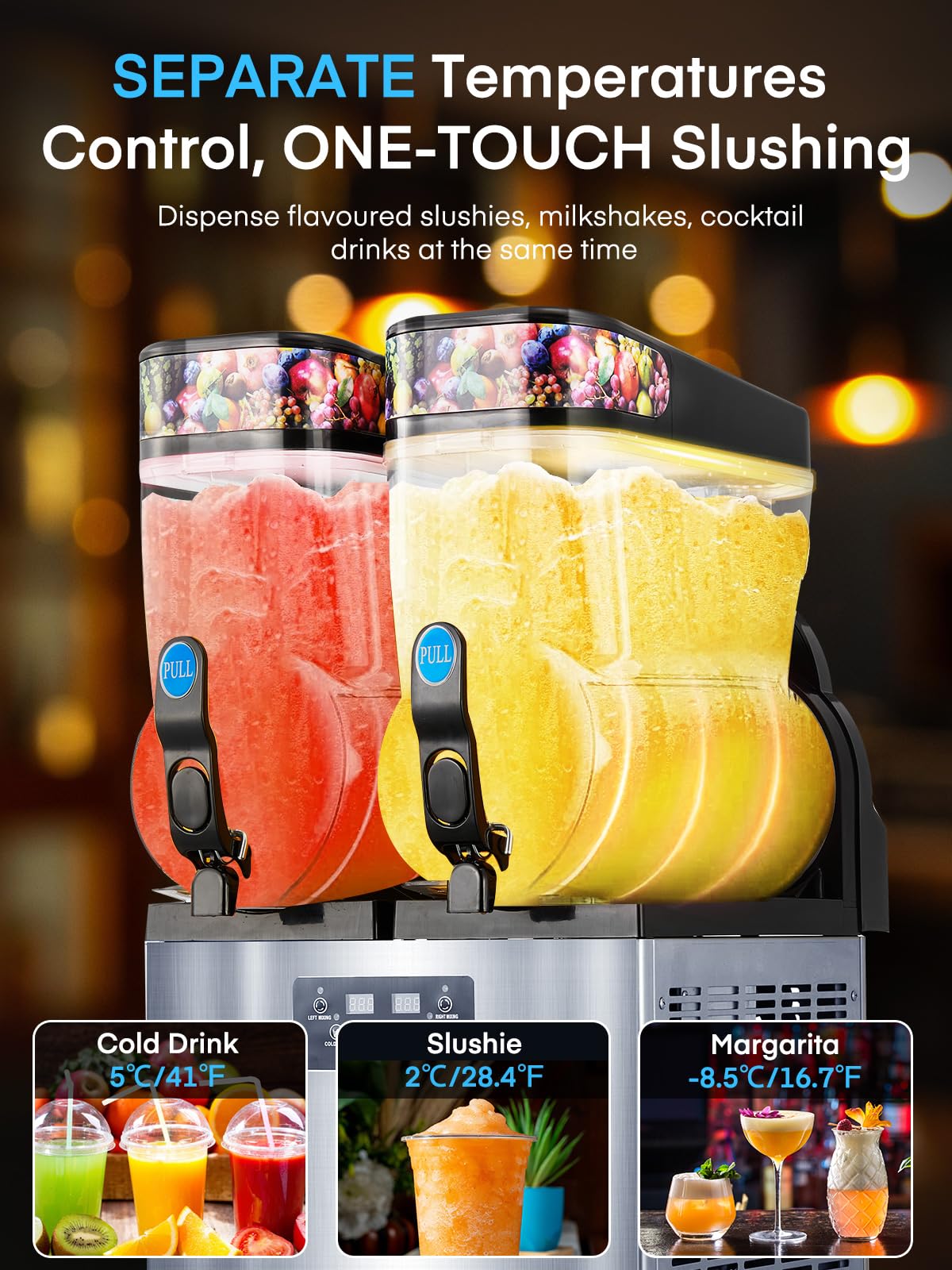 Commercial Slushy Machines Commercial Slushie Machine 45L Dual Tank ...