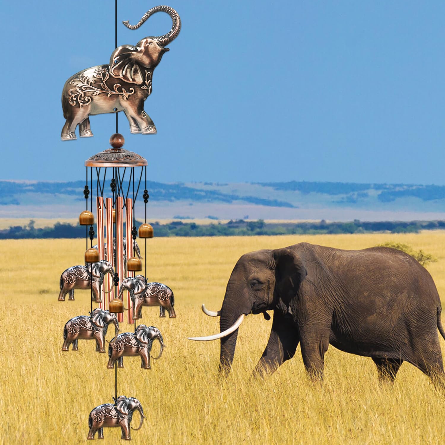 Amazon.com : JUNQIU Elephant Wind Chimes, Elephant Gifts for Women ...