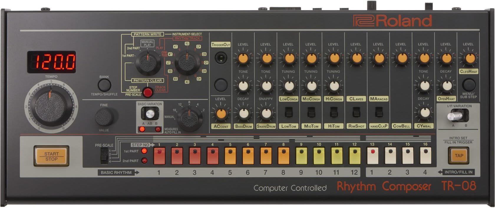 Roland Tb-03 Boutique Bass Line Synthesizer,white : Amazon.co.uk ...