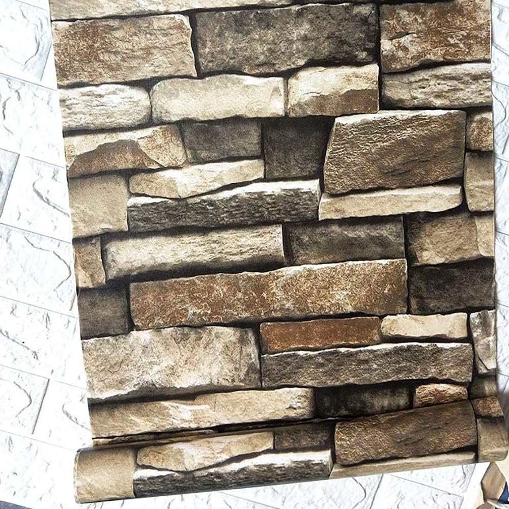 Vopie Brick Wallpaper, Stone Textured, Removable and Waterproof for ...