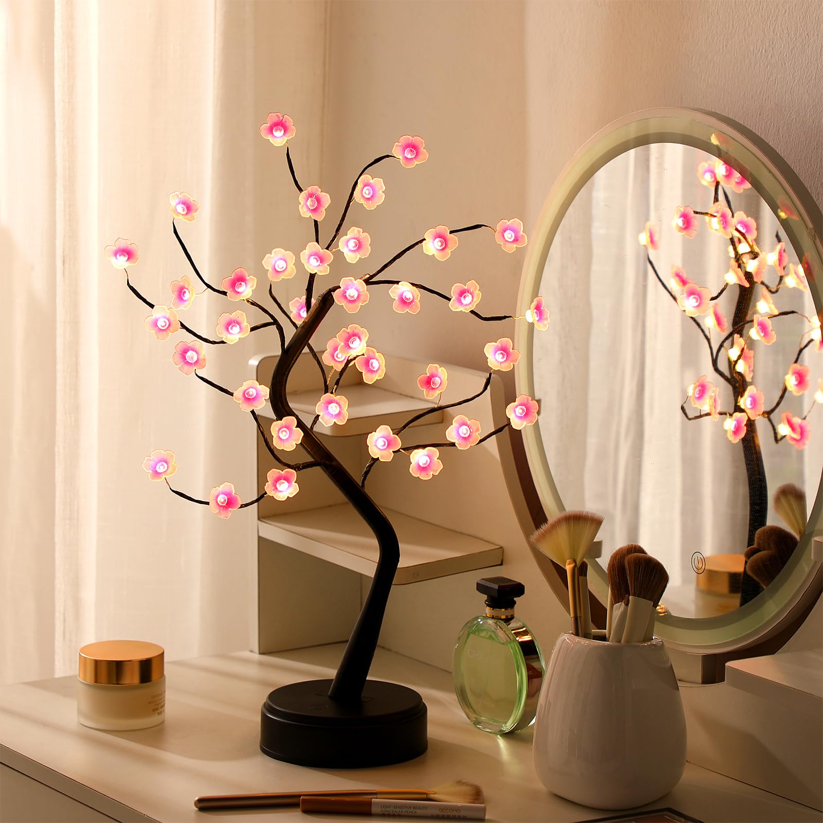 Snapklik.com : 2 Pcs Cherry Blossom Tree Lamp 18 Inch Japanese Tree ...