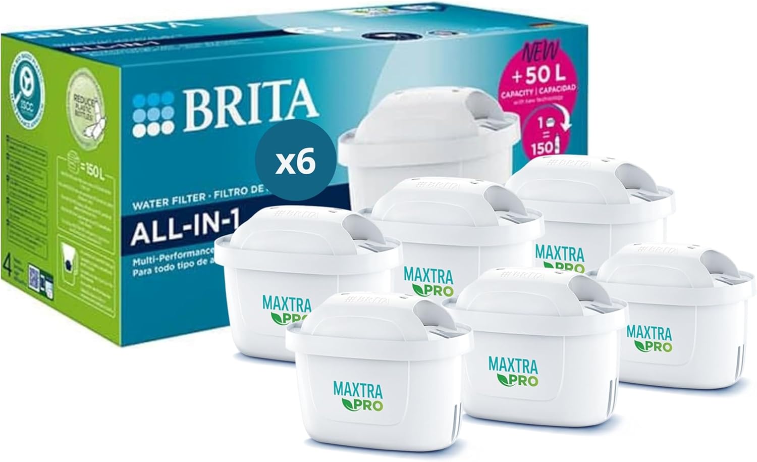 Amazon.com: BRITA MAXTRA+ - Cartuchos de filtro de agua, paquete de 6 unidades (versión de la UE ...