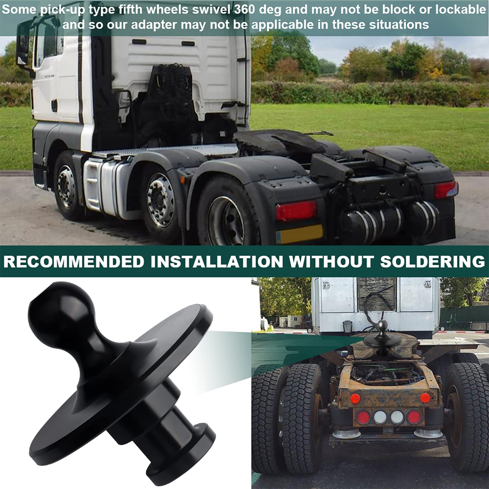 Snapklik.com : Gooseneck Ball Adapter - Fifth Wheel Kingpin To 2-5/16 ...