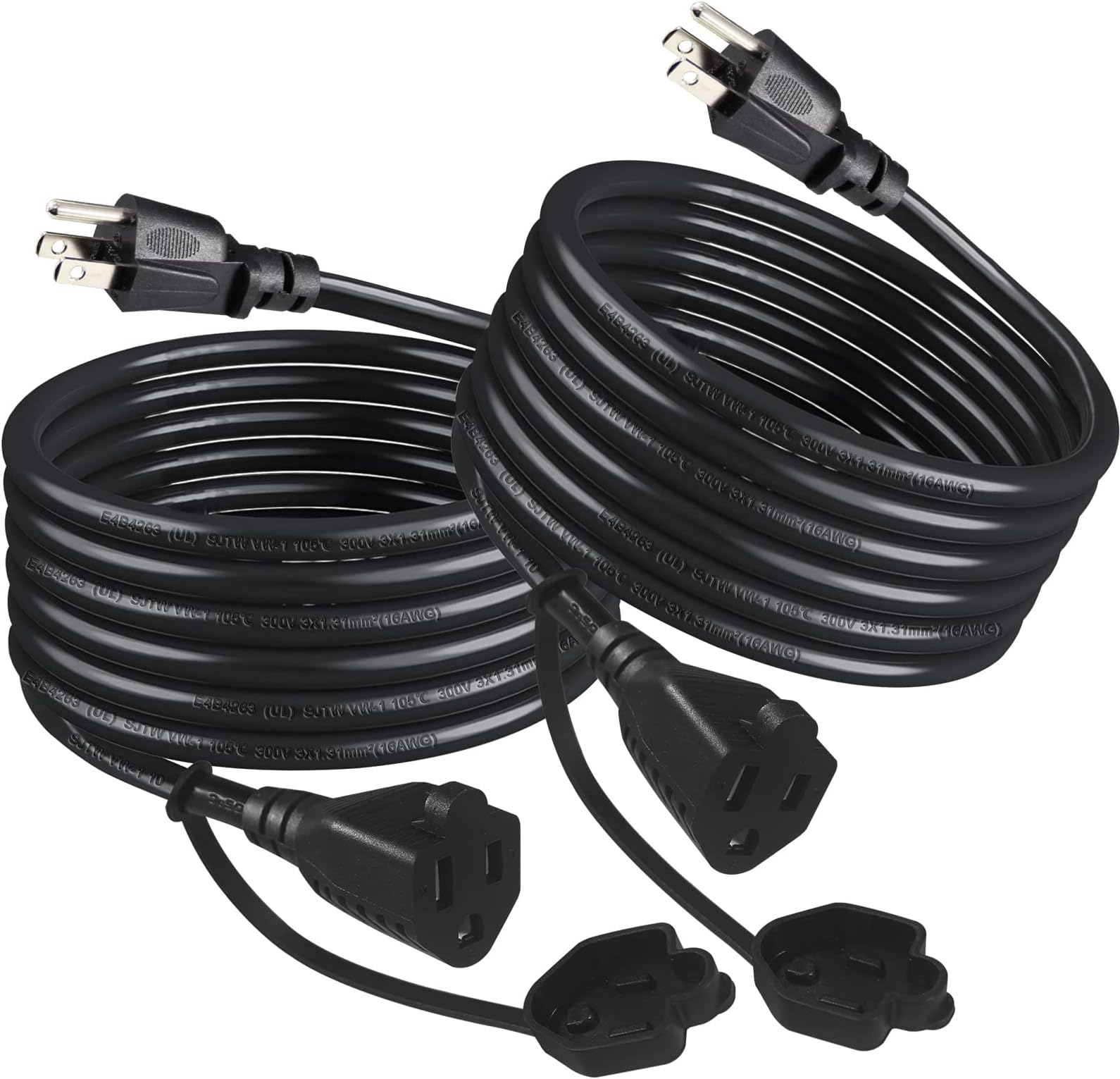 Outdoor Extension Cord, 1.8 m, 16 Gauge SJTW, Weather Resistant, Black ...