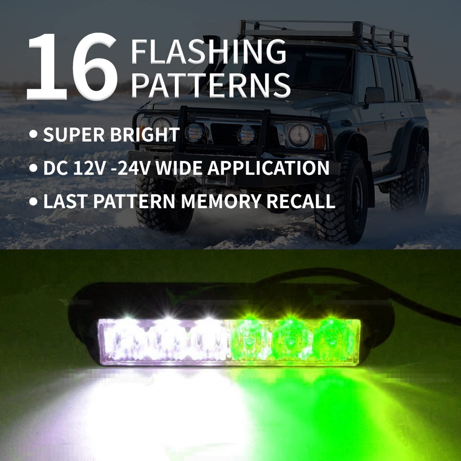 Snapklik.com : 2pack Ultra Slim 6-LED Flashing Strobe Lights For Truck ...