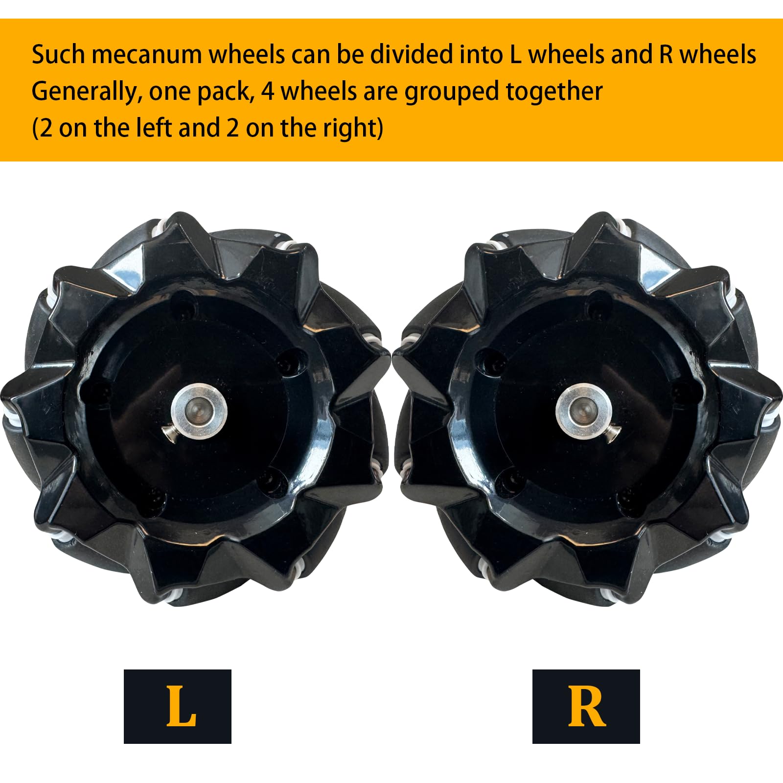 Snapklik.com : 80mm Mecanum Wheels, Robot Wheels, 4WD Omnidirectional ...