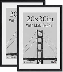 Amazon.com - VCK 20x30 Poster Frame 2 Pack, Natural Wood Grain Black ...