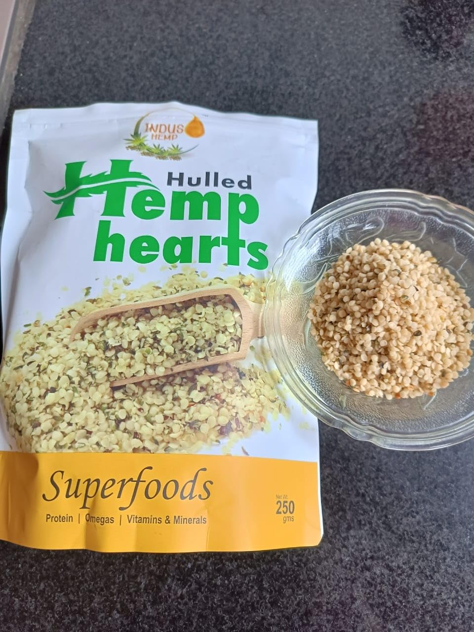 INDUS HEMP - Hemp Hearts/Hulled Hemp Seeds (250g) | 10g Protein | 12g ...