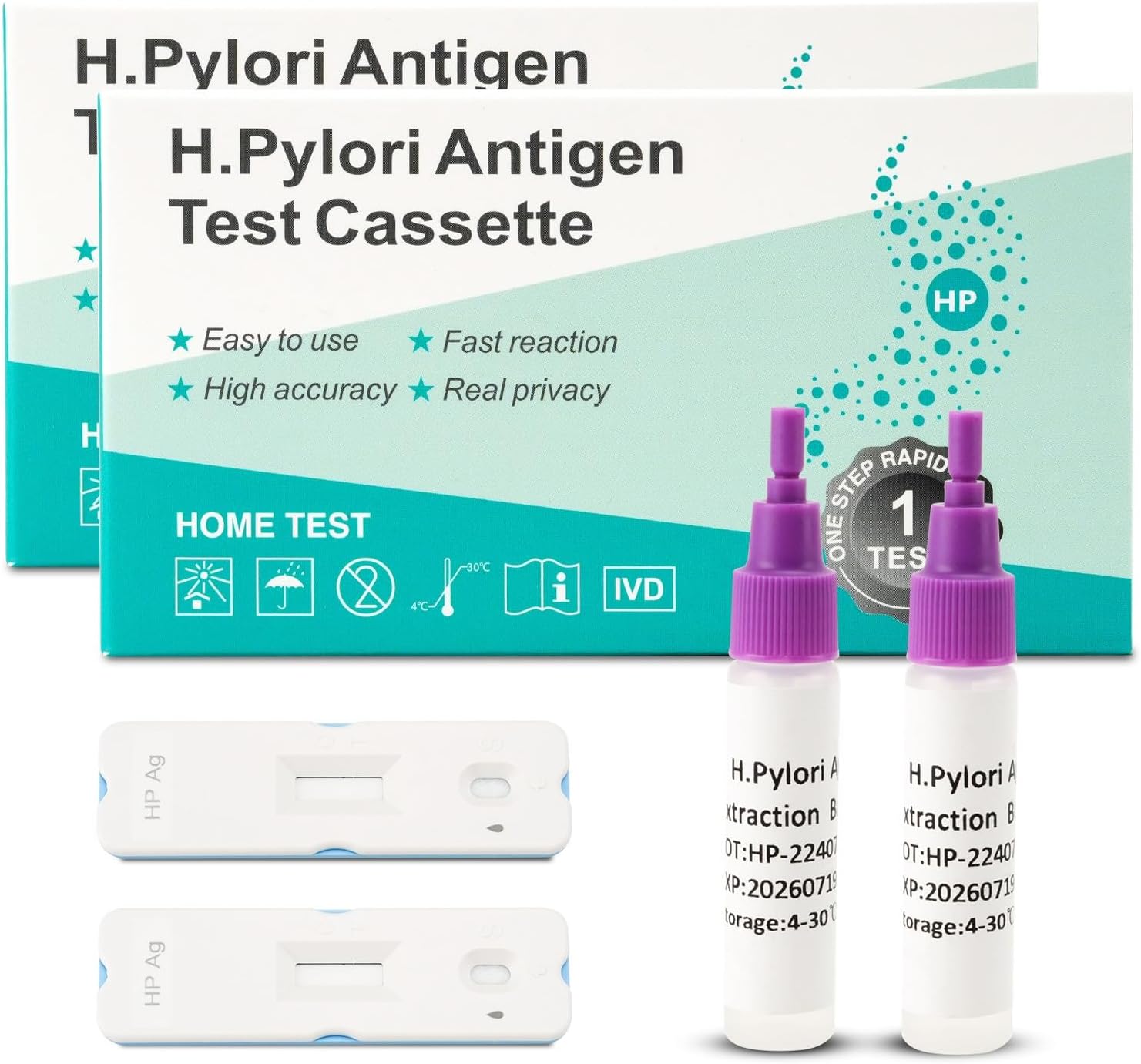 Amazon.com: Evuioas H. Pylori Helicobacter Pylori Stool 2Test Kit, 10 ...